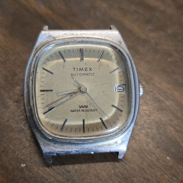 Vintage Working* Timex Automatic Mens Watch Rare Square Shape ...