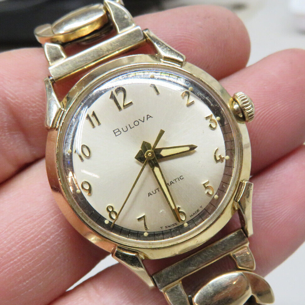 Mens Bulova M7 Automatic T Swiss T gold plated wrist watch 1967 ...