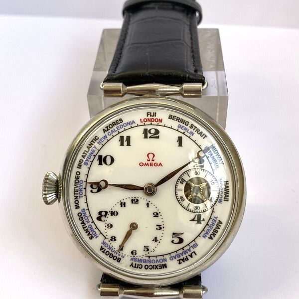 Excellent rare OMEGA Marriage 48 mm Greenwitch World Time Open Ballance ...