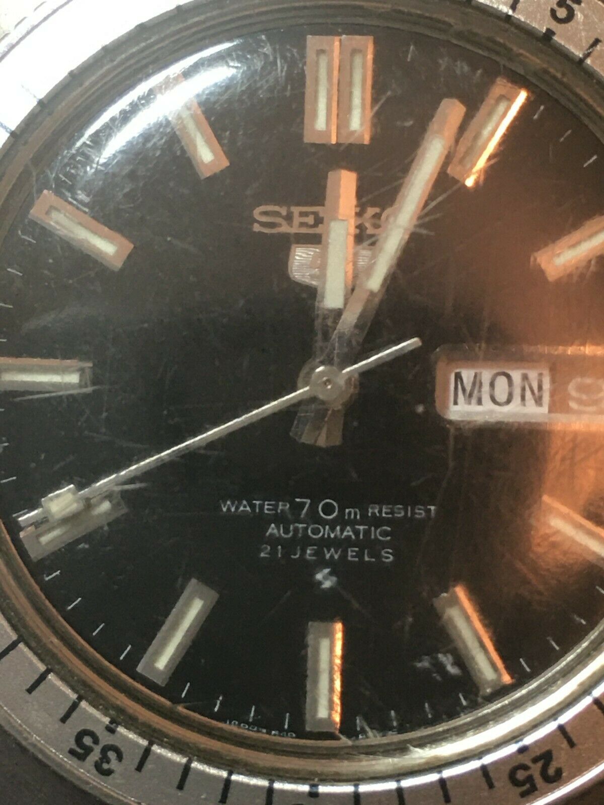 Seiko 5 Sport Diver 6119-8460 "Gene Kranz" Black Dial Watch Originl ...