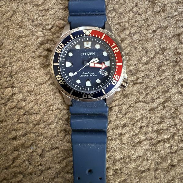 Citizen Promaster Pepsi Dive Eco Drive Stainless Steel Watch E168 ...