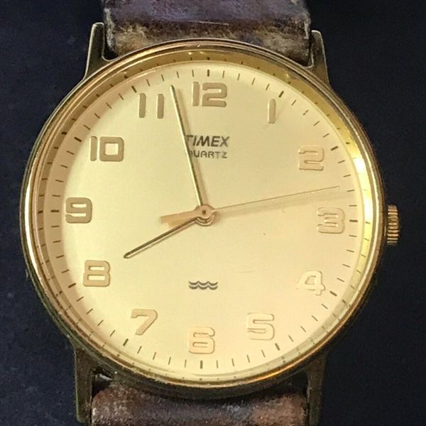 Vintage Timex Quartz 34mm Gold Plated Men's Watch, Run (Lot2023 ...