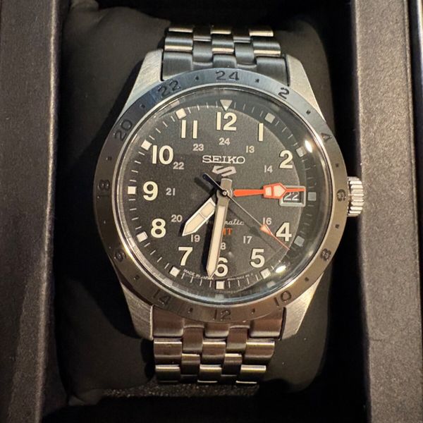 Seiko 5 Sport GMT Black Dial Stainless Steel Menâ s Watch SSK023 Pre ...