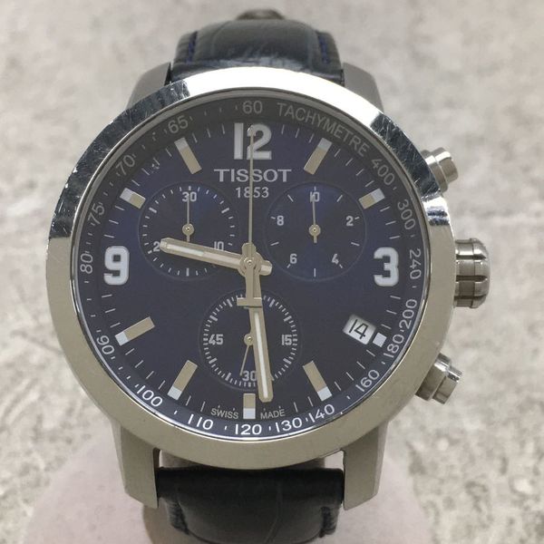 [Used] TISSOT Quartz wristwatch/Analog/Leather/NVY/T055417/1853/PRC 200 ...
