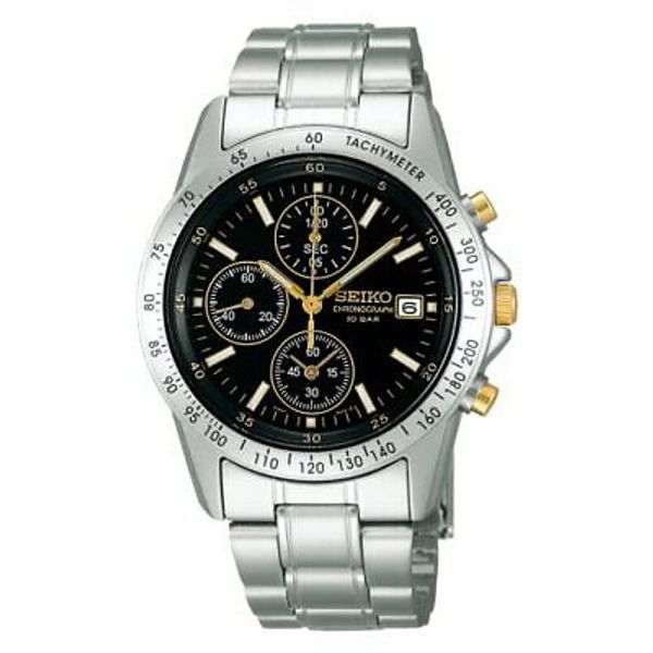 Seiko SBTQ043 Seiko Selection Men's Quartz Chronograph Watch Silver-KS ...