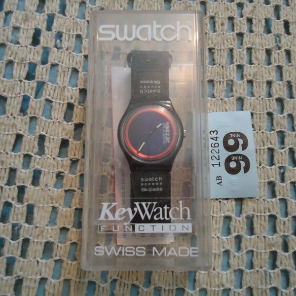 Vintage Swatch Keywatch Key Watch Function Access Skipass Boxed new ...