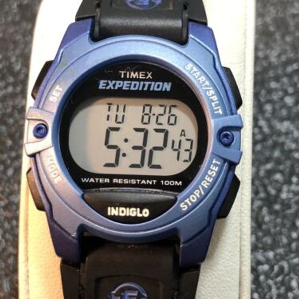 Timex Expedition Watch Women Indiglo 34mm Blue Digital WR100M New ...