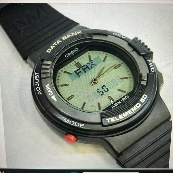 RARE VINTAGE CASIO ABX-50 TELEMEMO WATER RESISTANT 50M MEN'S WATCH | WatchCharts Marketplace
