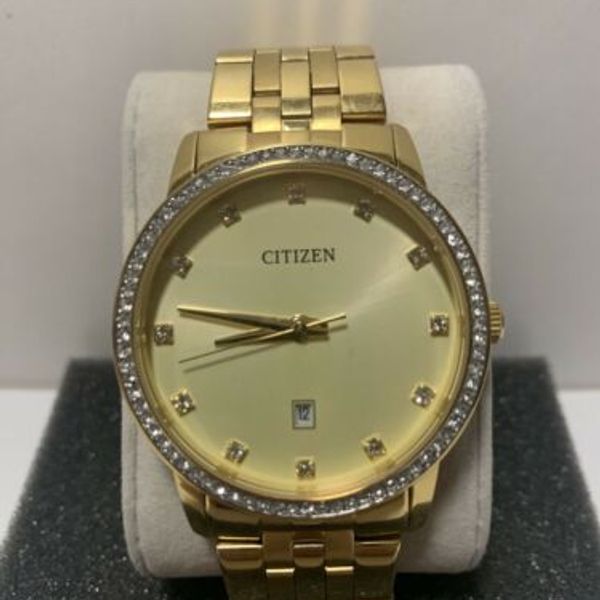 CITIZEN Men's Crystal Gold Tone Color Watch Quartz G111-S102014 ...