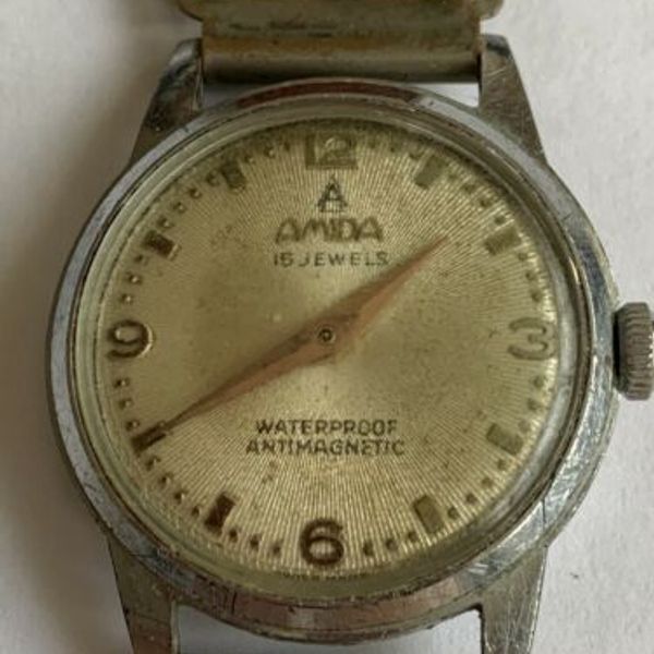 Vintage Amida Castell Military WW? Mechanical Wind- Up Mens Swiss Wrist ...