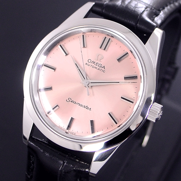 VINTAGE OMEGA SEAMASTER AUTOMATIC PINK DIAL DRESS MEN'S WATCH RARE ITEM ...