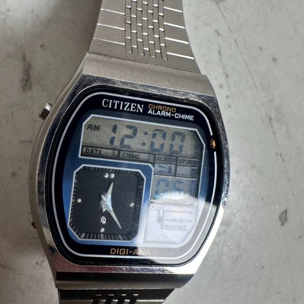 Vintage Citizen 41-9516 Silver Chronograph Ana-Digi Alarm Rare ...
