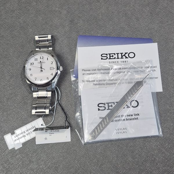Seiko Core Quartz White Dial Men's Watch SUR459P1 | WatchCharts Marketplace