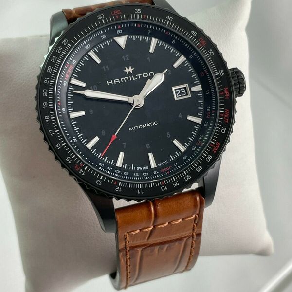 New Hamilton Khaki Aviation Converter Auto H76625530 Wristwatch w/ Box ...