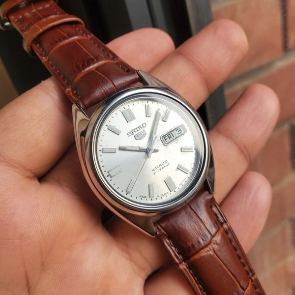 Seiko 5 SNXS73 White Smooth Sunburst dial Ultra Rare JDM Vintage 7S26 ...