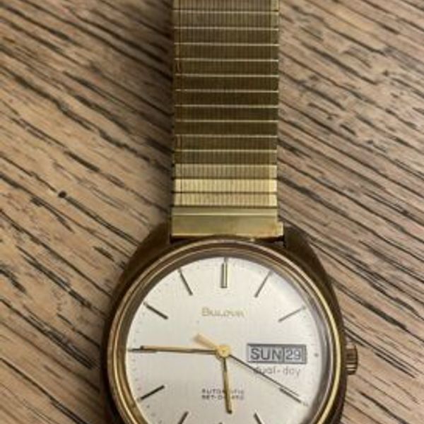 Bulova N7 1977 Menâ s Watch, Automatic, Set-O-Matic, Dual Day, Gold ...