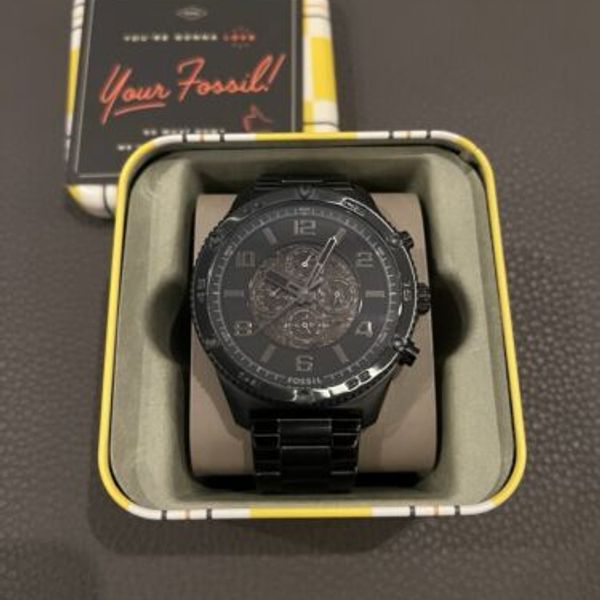 Automatic watch Fossil Brox Black Skeleton Chronograph | WatchCharts ...