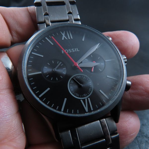 All Steel Fossil Chronograph 24 Hours Quartz Men Watch | WatchCharts ...
