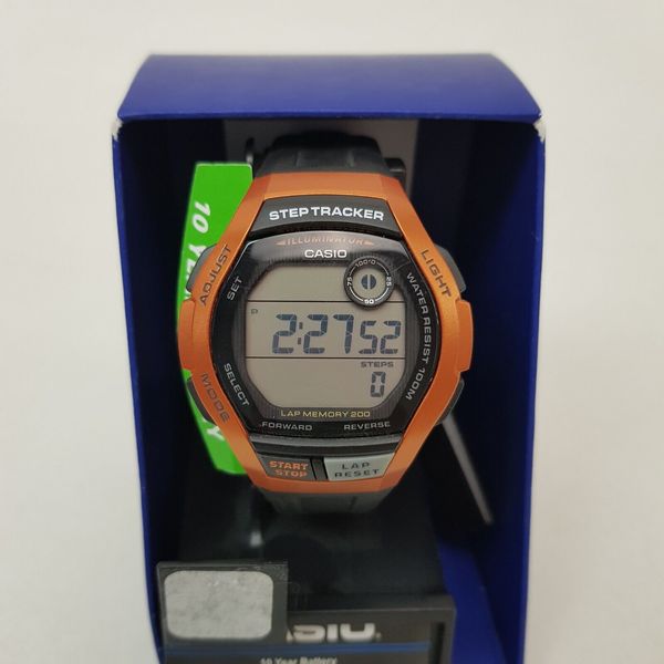 CASIO Collection Sports Gear WS2000H4AV Mens Watch Step Tracker 200 Lap ...
