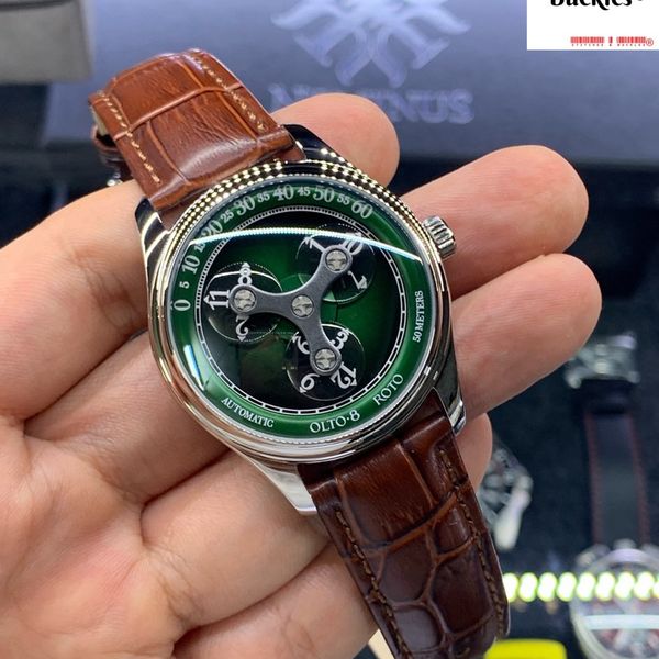 Brand New OLTO-8 ROTO Wandering Hour Automatic Watch Jade Green ...