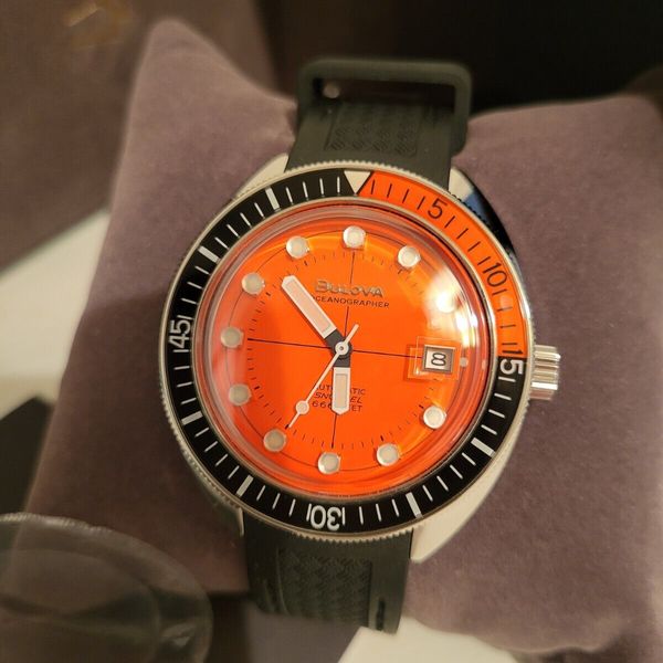 Bulova Oceanographer Devil Diver Automatic Orange Dial Men's Watch ...