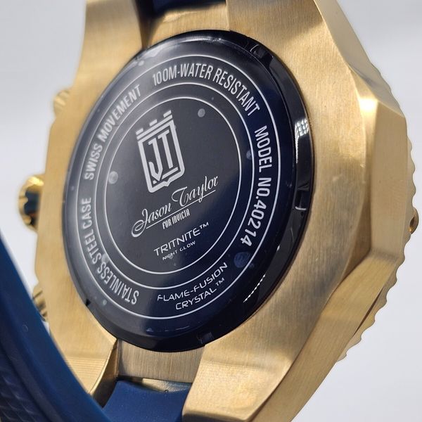 Invicta Jason Taylor Chronograph Quartz Blue Gold Dial Men's Round ...