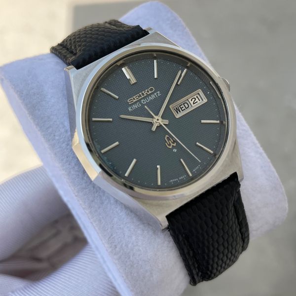 Seiko King Quartz Blue Waffle Dial 4823-8050 | WatchCharts Marketplace