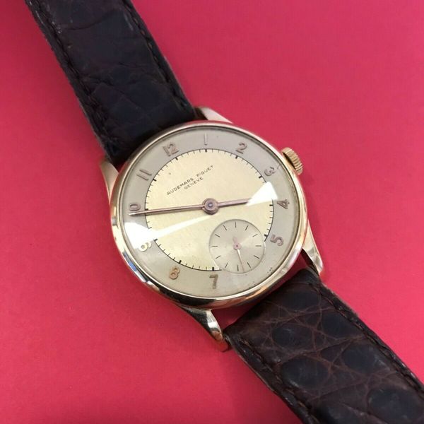 Vintage 18k Gold Audemars Piguet Mens Running Wrist Watch with 2 Straps ...