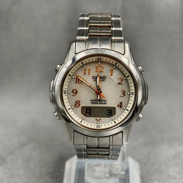 Rare CASIO Lineage LCW-100 Tough Solar Wave Ceptor Mens Titanium Watch ...
