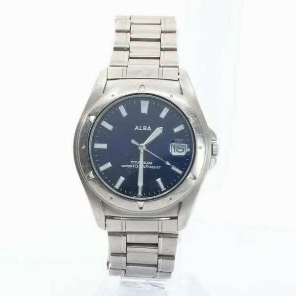SEIKO ALBA 7N42-0AW0 TITANIUM MENS WATCH NAVY BLUE | WatchCharts ...
