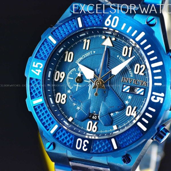 NEW Invicta Men's 50mm AVIATOR AIRLIFT Chronograph BLUE DIAL Blue Tone ...