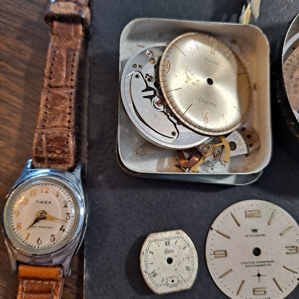 Vintage Mechanical Watch Dials Movements PROJECT PARTS Timex Stuff Etc ...