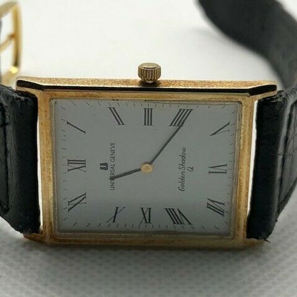 Universal Geneve Golden Shadow Q 14K Gold Quartz Watch. NO RESERVE ...