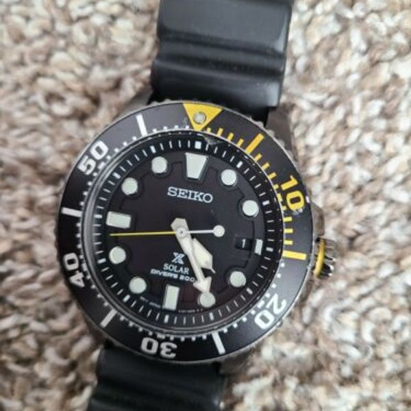 Seiko Prospex Solar Diver Men's Black PVD IP Watch - SNE441 | WatchCharts