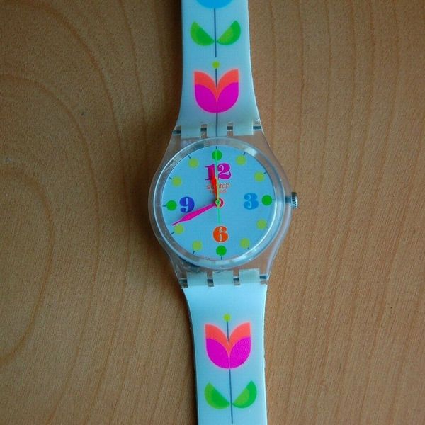 Rare Vintage Women's SWATCH WATCH AG 2004, "Floral Flash", Swiss Made ...