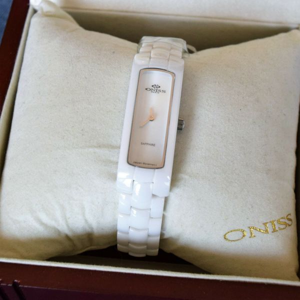Oniss ON8045-L Women's Ceramica Amor Collection Petite White Ceramic ...