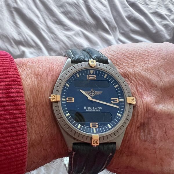 Breitling Aerospace Blue Men's Watch - F56059 NEW BATTERY+PRESSURE TEST ...