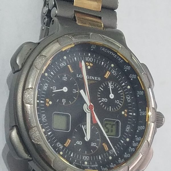 Longines Conquest 4009 Titanium Chronograph Swiss Quartz Men's Watch ...