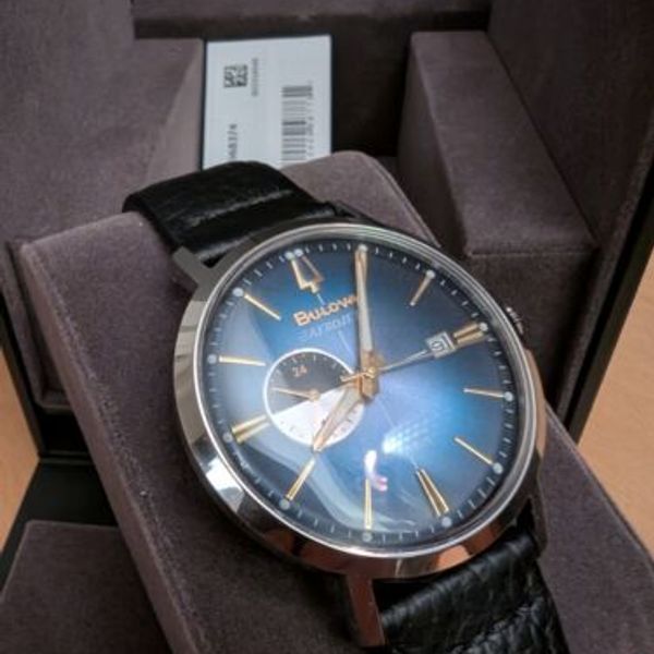 Bulova Aerojet Chronograph Automatic Blue Sunray Dial Men's Watch ...