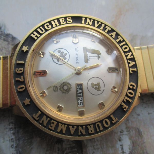 STUNS! VANTAGE BY HAMILTON GENTS VINT. WATCH.1970 GOLF TOURNAMENT ...