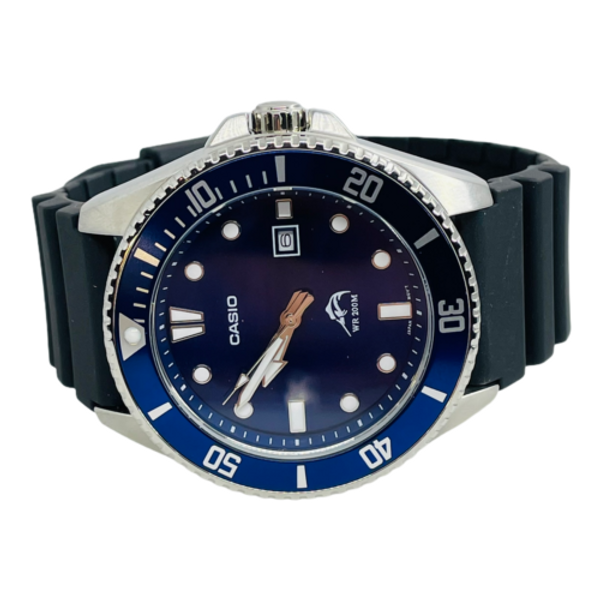 Casio Blue Dial Mens Stainless & Rubber Quartz Watch MDV-106 Module ...