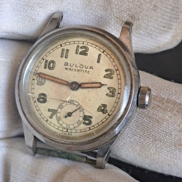 VINTAGE 1940s WW2 BULOVA WATERTITE MILITARY MENS WATCH | WatchCharts ...