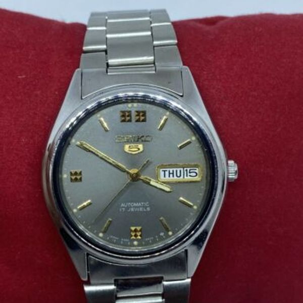 Vintage Seiko 5 Grey Dial Automatic Watch (Good CONDITION) SERVICED ...