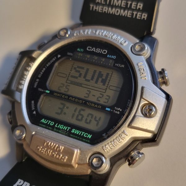 CASIO PRT-30 PRO TREK ALTI-THERMO VINTAGE DIGITAL WATCH JAPAN 1996 ...
