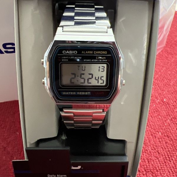 Casio A158WA-1, 7 Year Battery Classic Chronograph Watch, Alarm, Date, NEW | WatchCharts Marketplace
