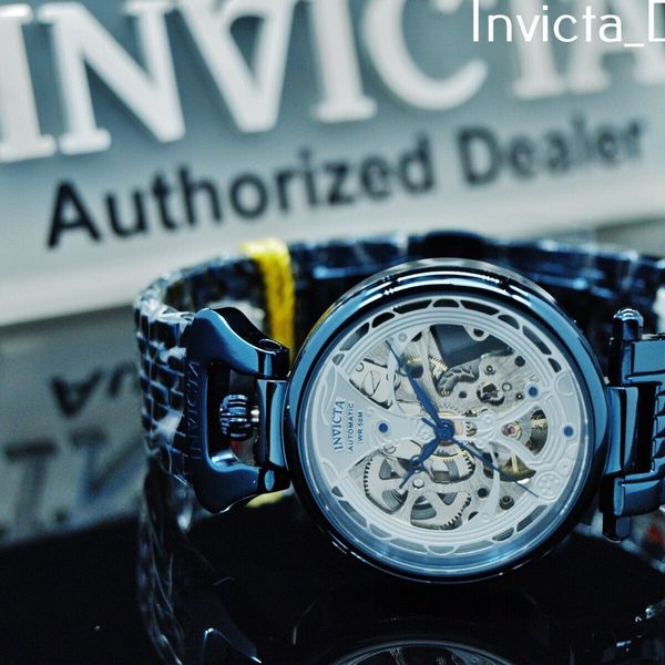 Invicta Womens 36mm Objet d'Art Skeletonized Automatic Blue IP Tone SS ...