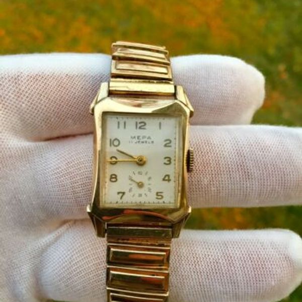 Vintage 10K Rose Gold Plated Mepa Watch - Self Winding 17 Jewel -10kRGP ...