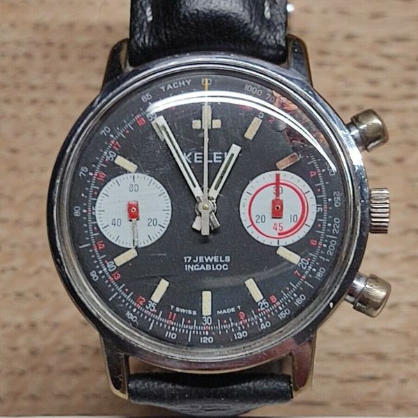 Kelek (a Breitling brand) Chronograph manual winding steel 60s 17 ...