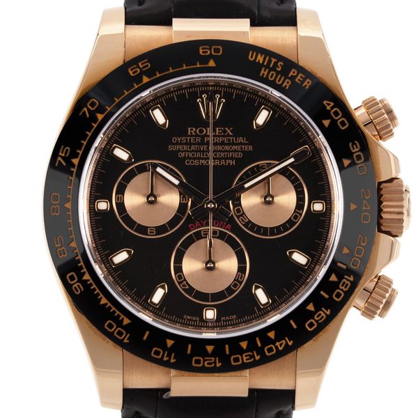 FS: 2015 Rolex RG Daytona 116515 Black With Pink Counters Dial with Box ...
