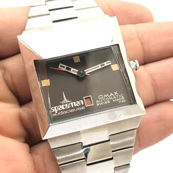 Vintage Omax Spaceman Automatic Date Case Size 38mm Swiss Made Mens ...